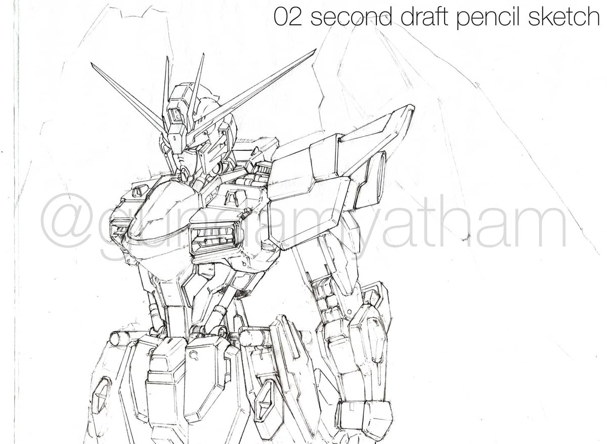 「Commission progress on the Freedom Gundam. During this "desi ...