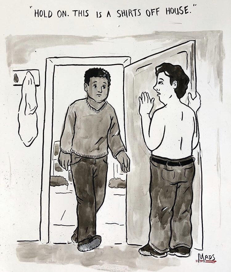 Hold on. This is a shirts off house." 」 Britney Spear Platform Jubilee の漫画