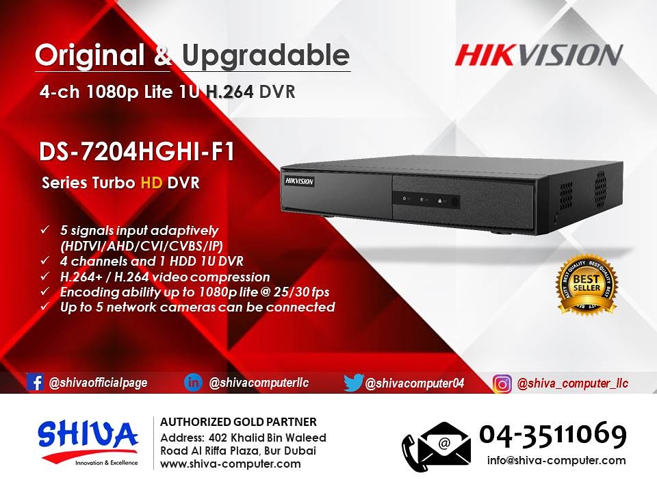 Shiva Computer LLC on Twitter: "Hikvision 4 Channel Turbo HD DVR DS ...