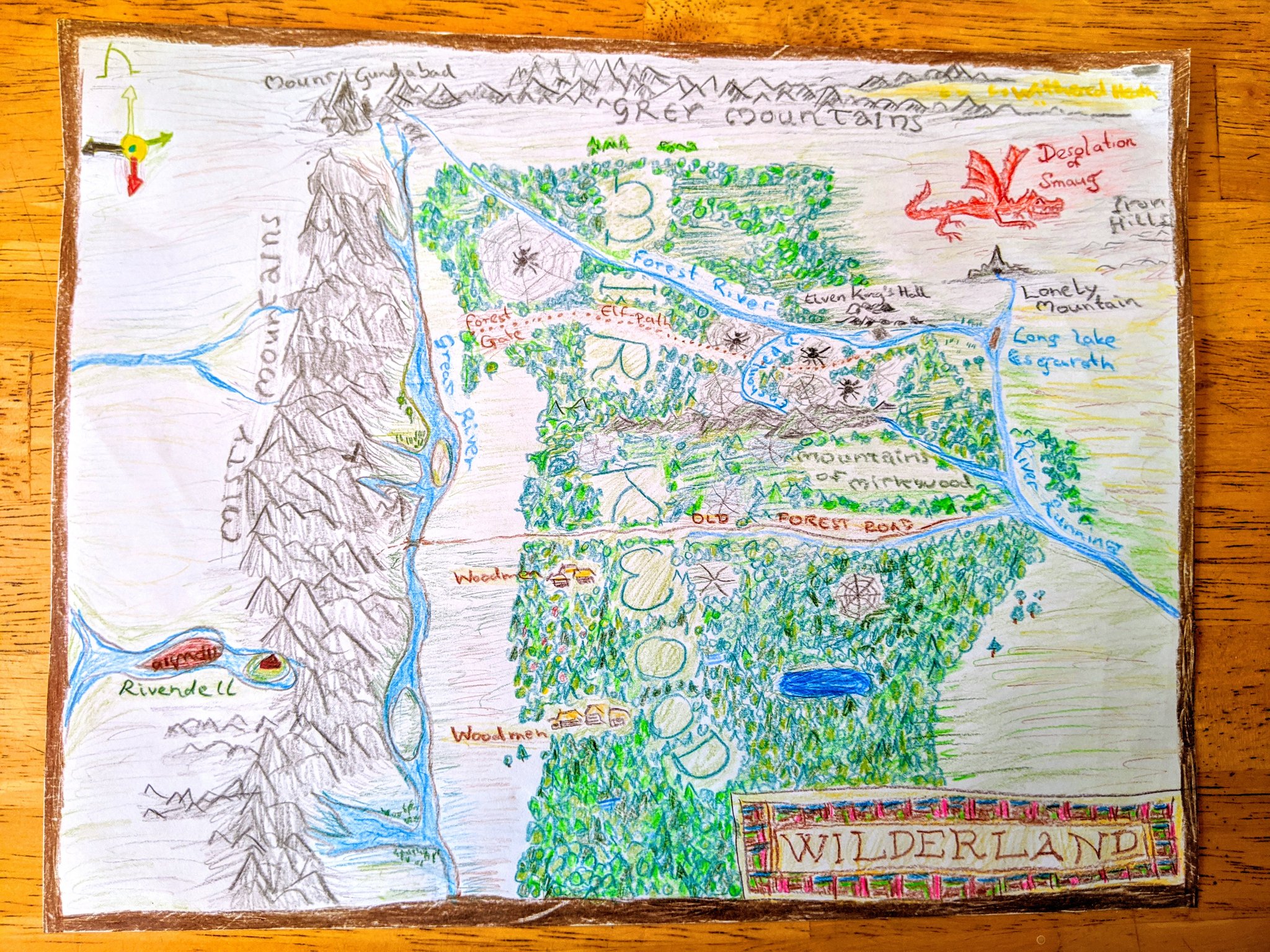 The Hobbit Map Wilderland
