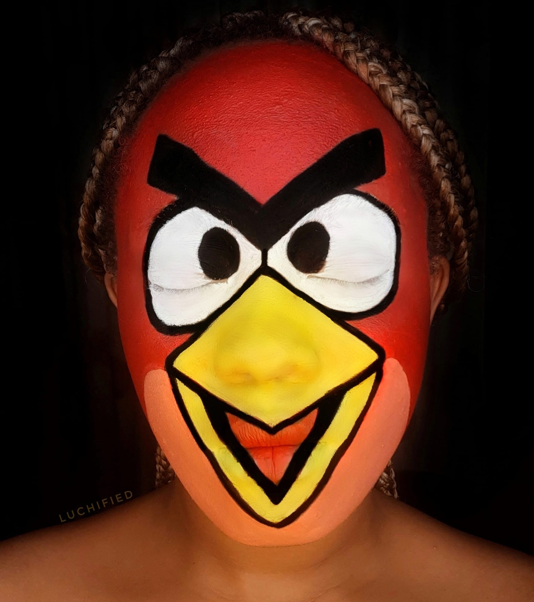 Angry Bird Face Painting