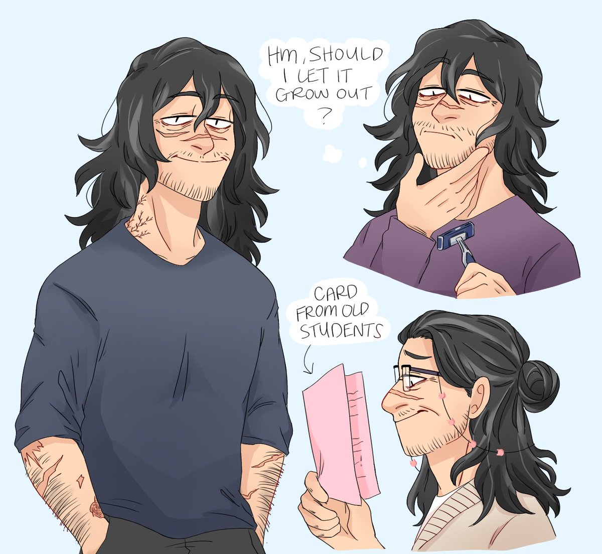 「silver fox aizawa! pretty much him with more scars and grayi」nart (in ...
