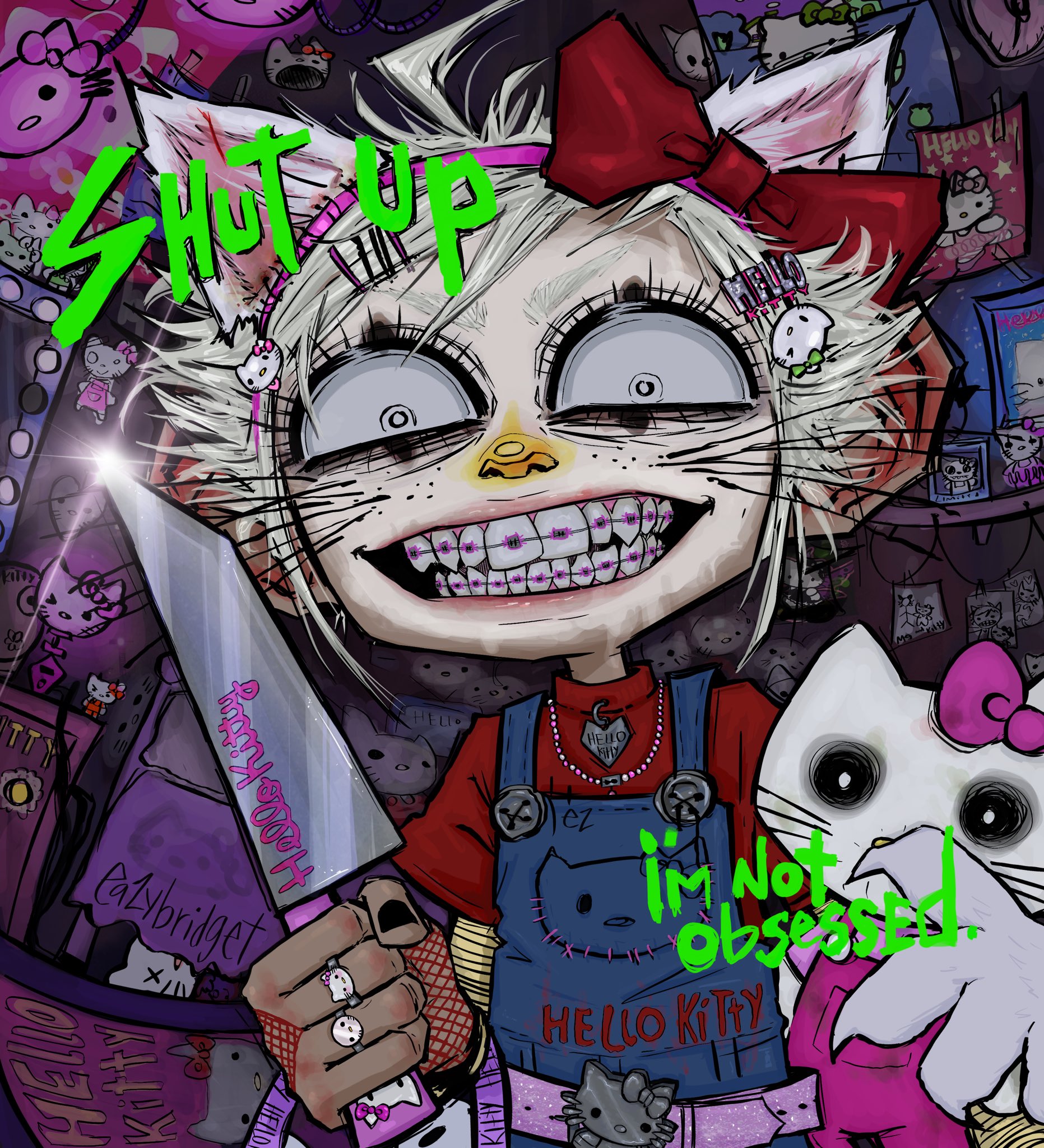 Hello Kitty Zombie Drawing