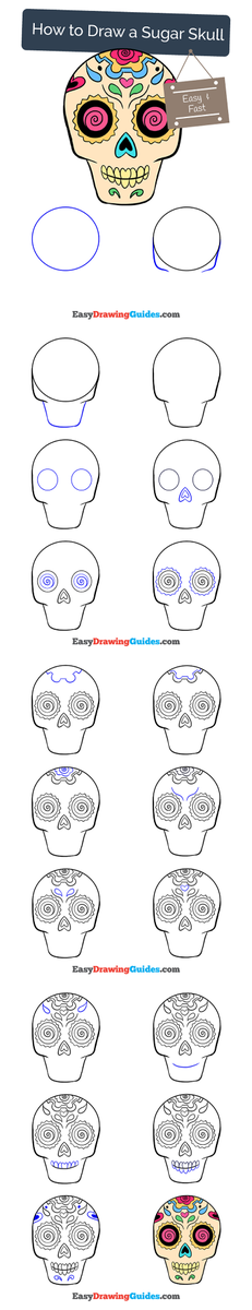 How To Draw A Sugar Skull Step By Step