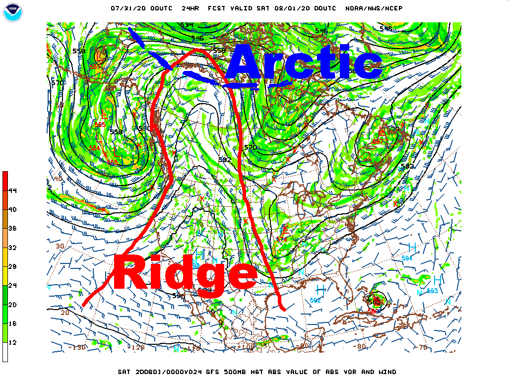 Regionally, a strong high pressure ridge (599dm at 500mb) will ...