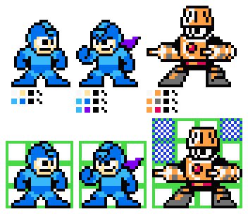 Megaman Sprites Grid