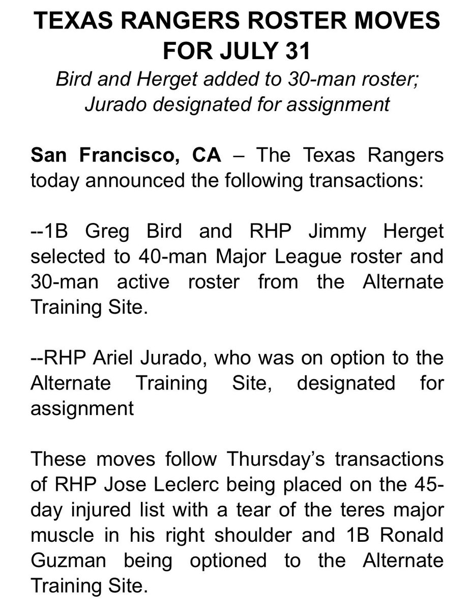 Rangers make some roster moves, including the addition of former Yankee ...
