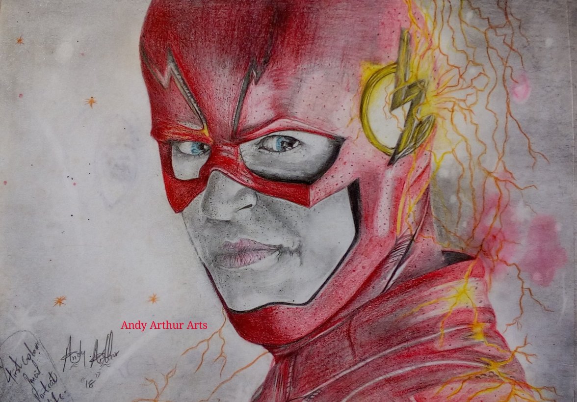 The Flash Drawing In Pencil