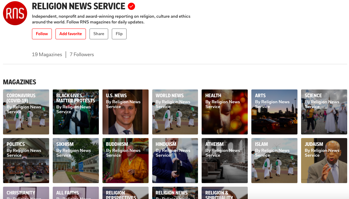 Religion News Service is now on Flipboard! Browse our curated magazines ...