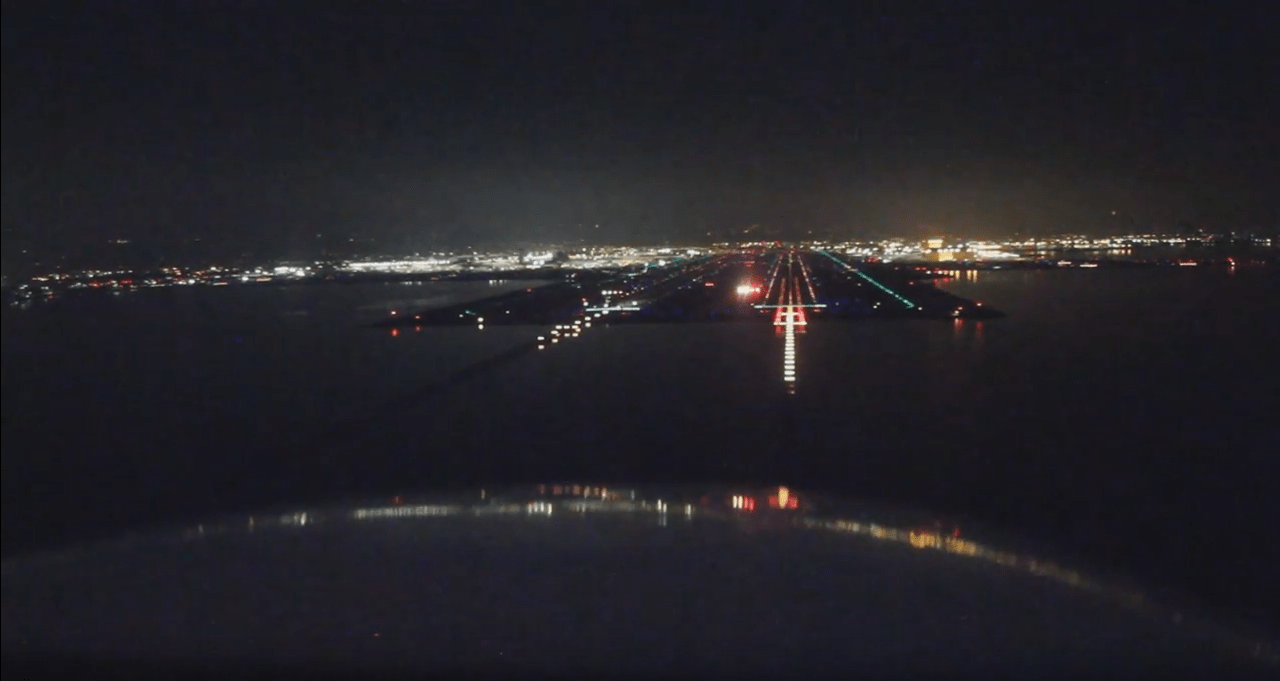 Airport Runways At Night