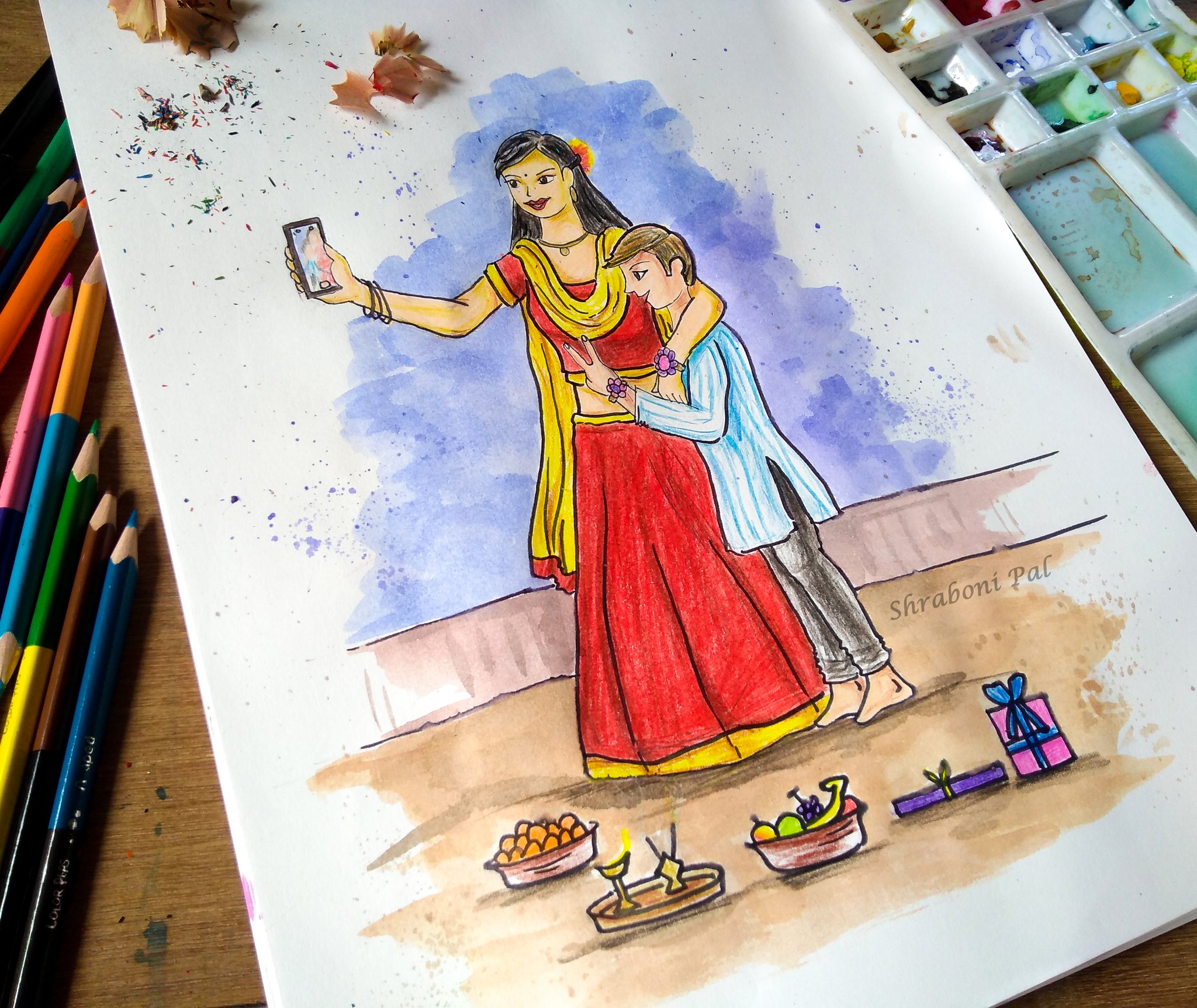 Rakhi For Raksha Bandhan Images Drawing Raksha Bandhan" Poster For