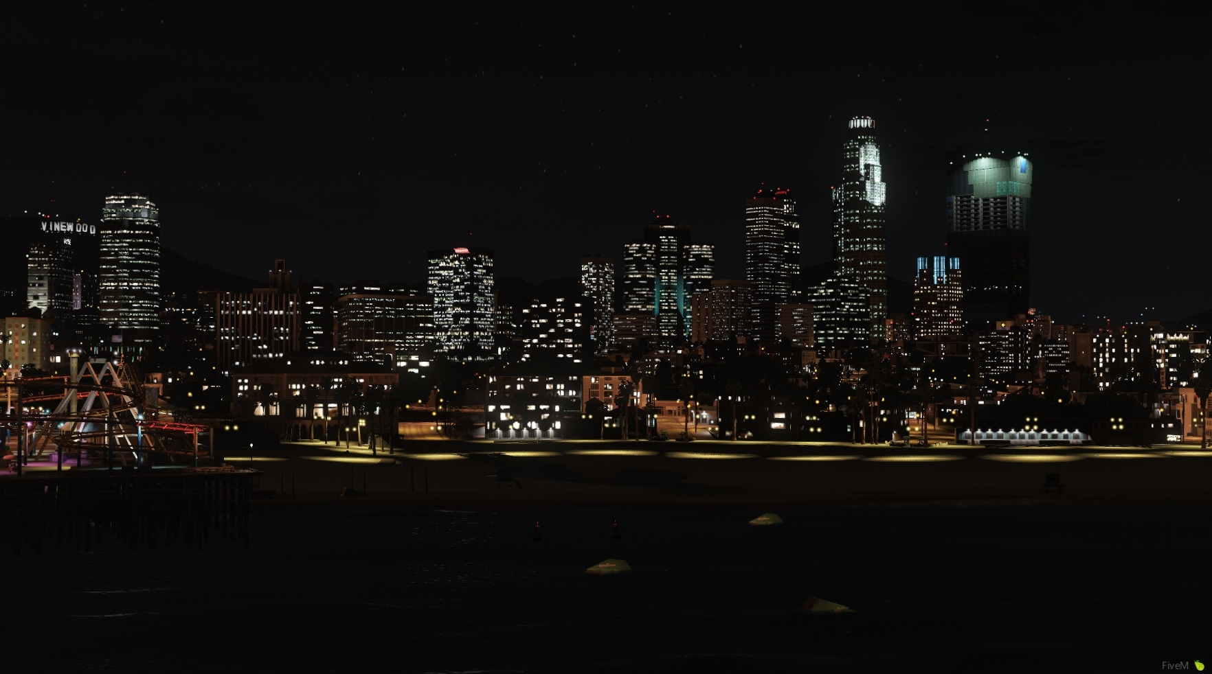 Los Santos By Night Download 4K GTA 5 Los Santos Seaside Wallpaper
