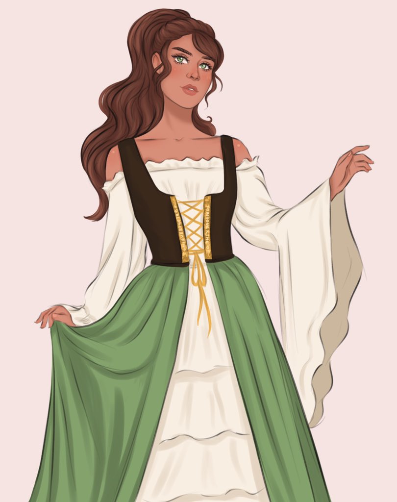 Medieval Peasant Girl Drawing