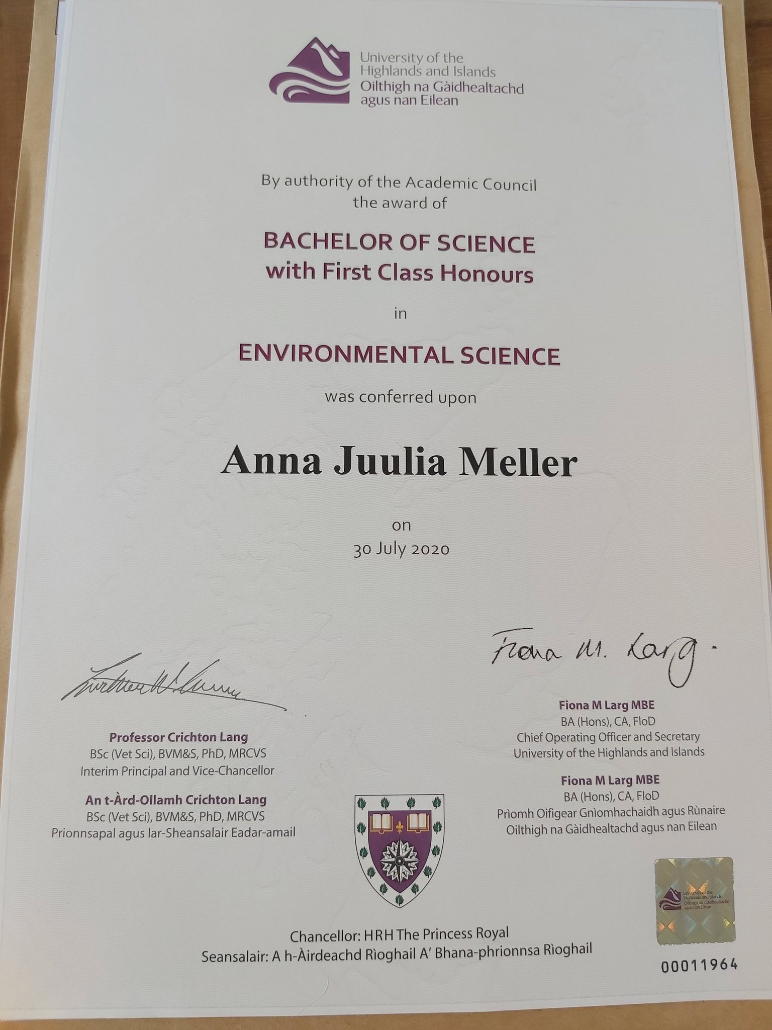 Environmental Degree Certificate Degree Certificate Images Photos Verginia