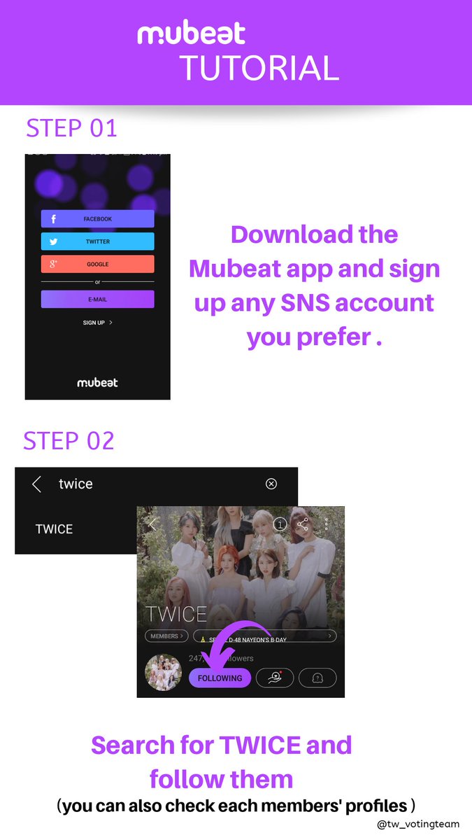 TWICE VOTING TEAM on Twitter: "📋MUBEAT TUTORIAL pre-voting on Mubeat takes 10% of the criteria ...