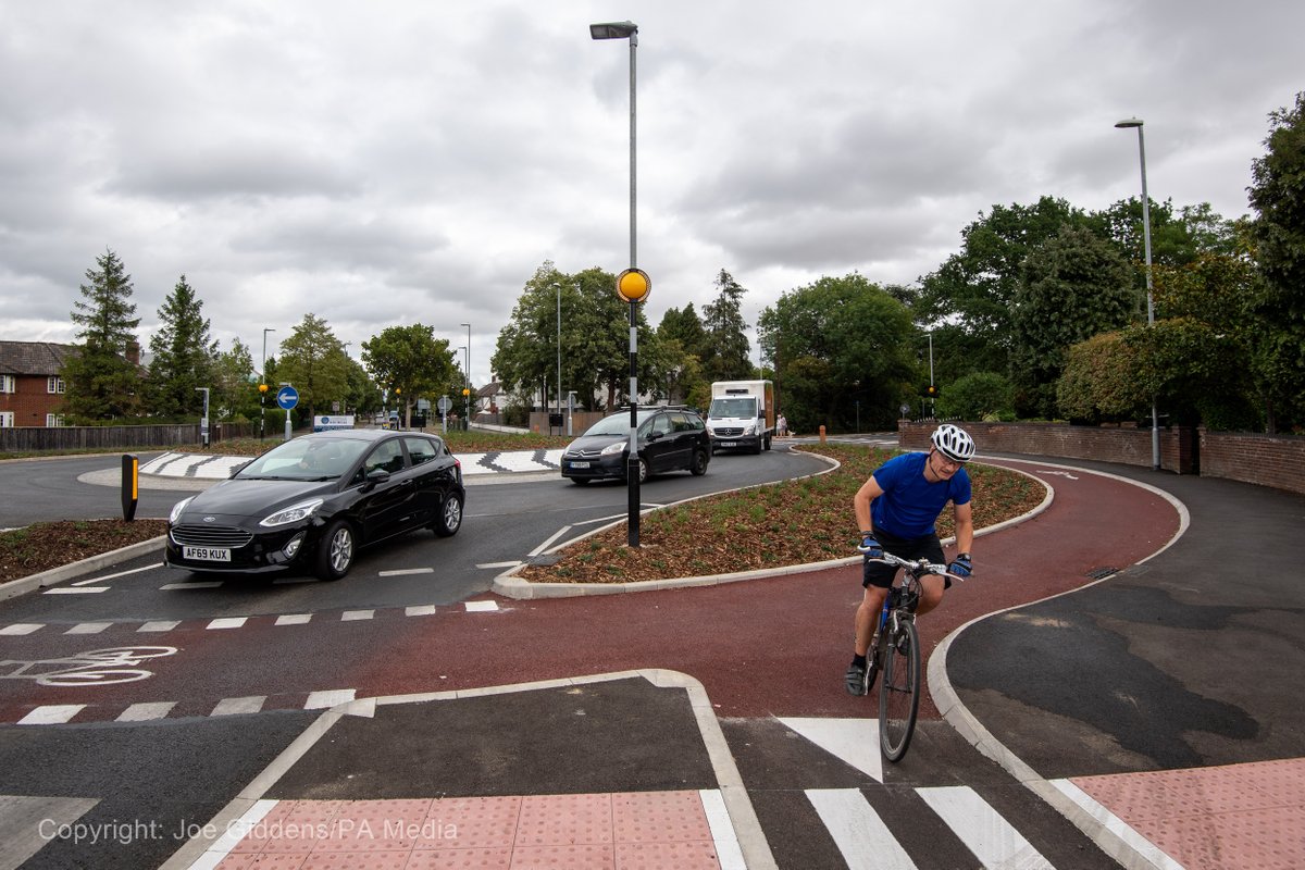 The UK's first Dutch-style roundabout which prioritises cyclists and ...