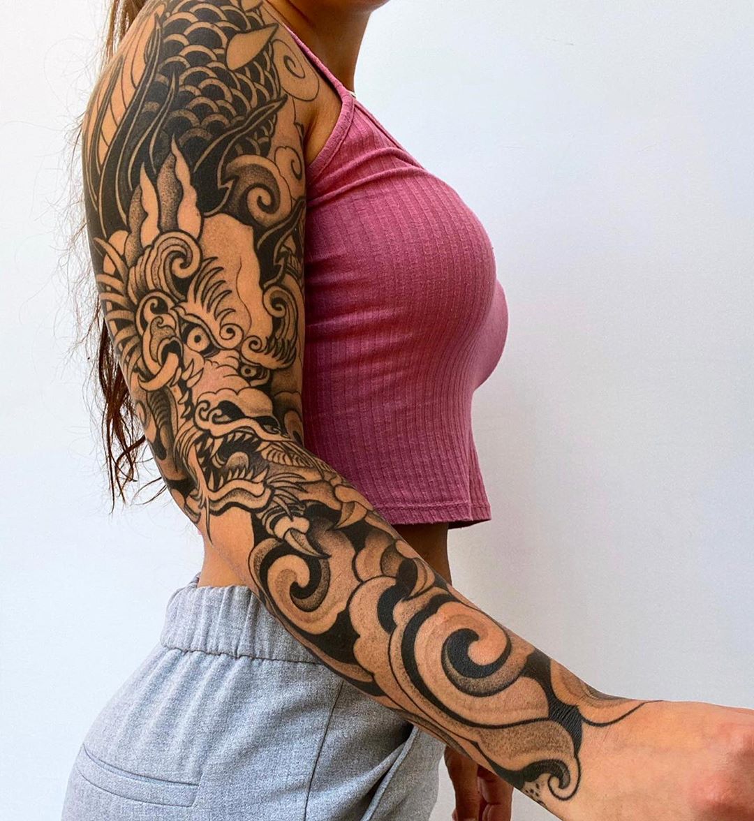 Negative Space Tattoo Sleeve