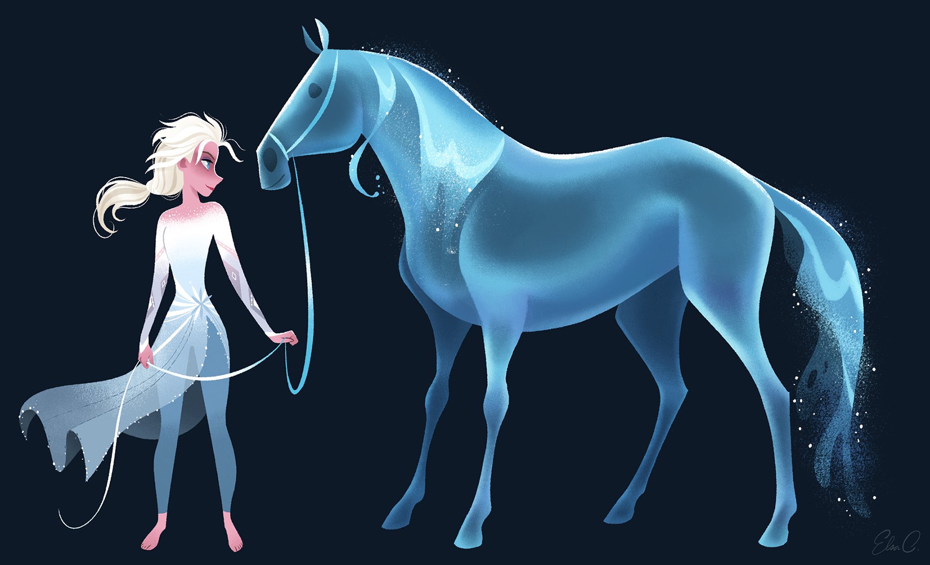 Elsa Chang on Twitter: "Elsa and the nokk. A million months late to drawing Frozen 2 fanart but ...