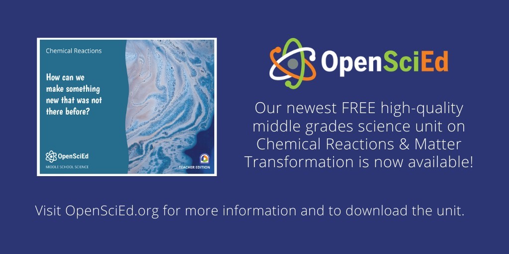 OpenSciEd on Twitter: "Today is the day! We are excited to share our ...