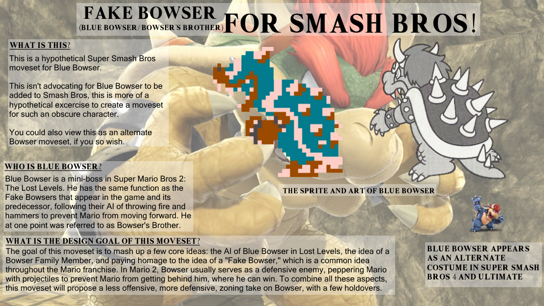 An Alternate Take on Bowser - Fake Bowser Moveset : r/ssbcharacterconcepts