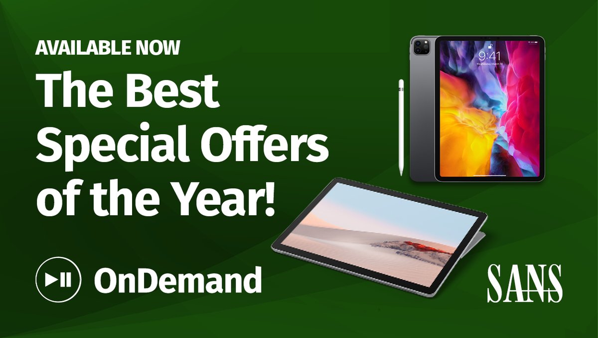 Don’t miss out on the best special offers of the year for SANSOnDemand ...