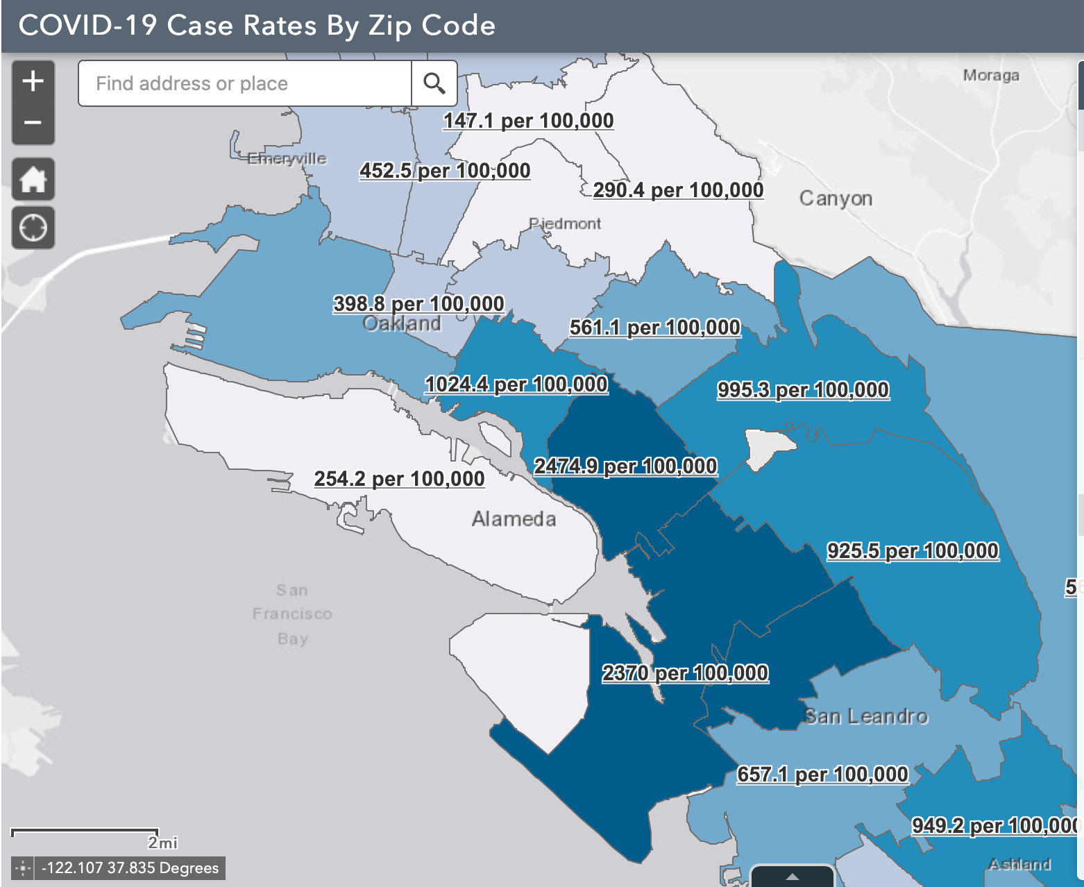 East Oakland Zip Codes Map
