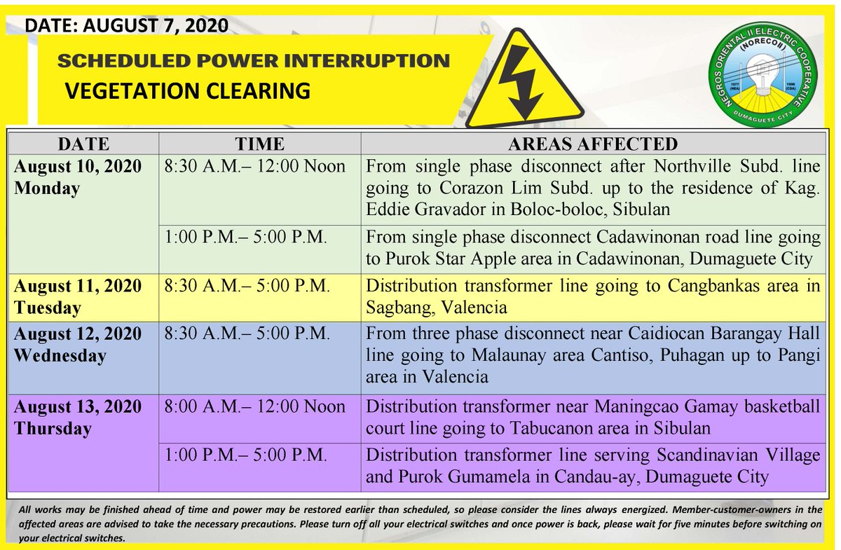 Event - Vegetation clearing on August 10, 11, 12 and 13, 2020 https://t ...