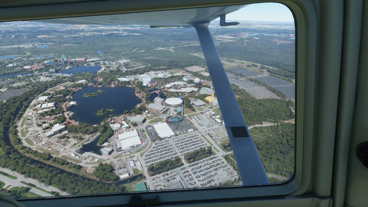 Some awesome aerial shots of EPCOT in here from the new MS flight sim ...