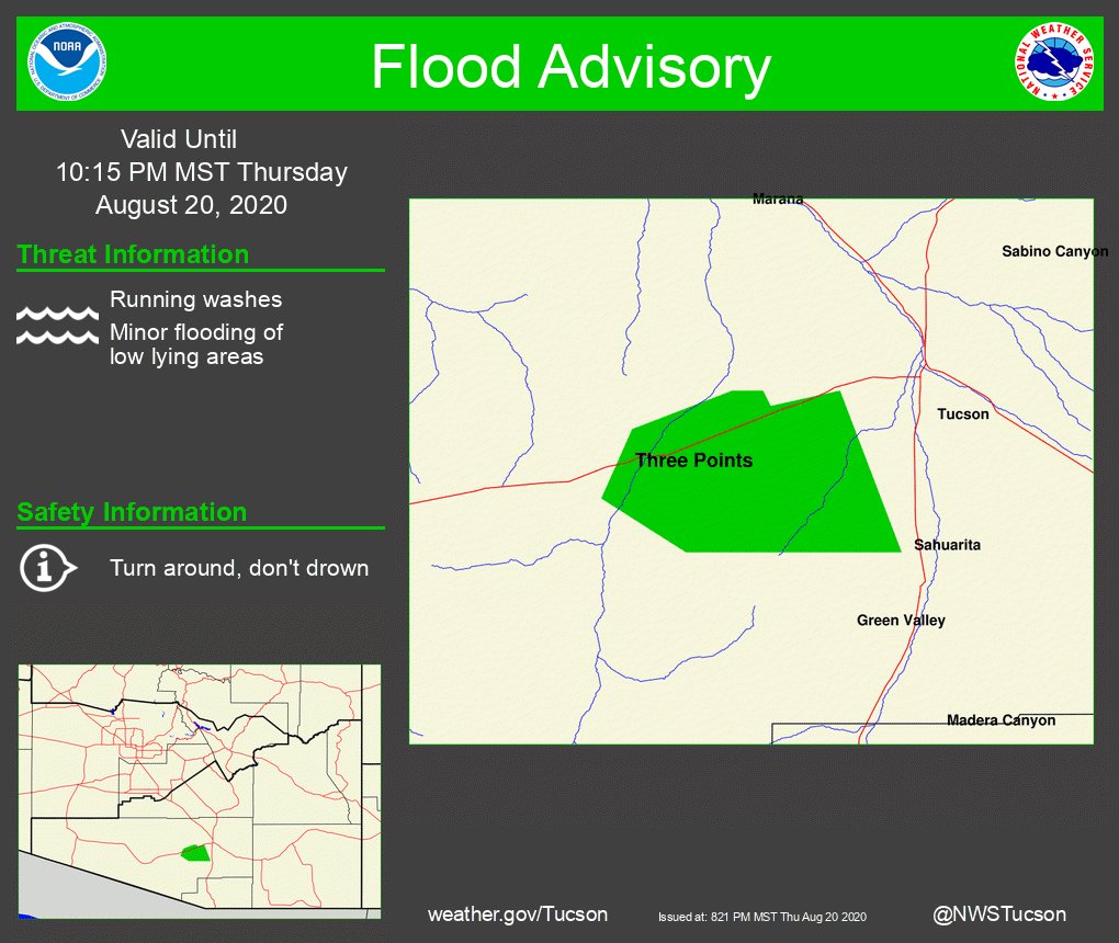 The National Weather Service in Tucson has Issued a Small Stream Flood ...