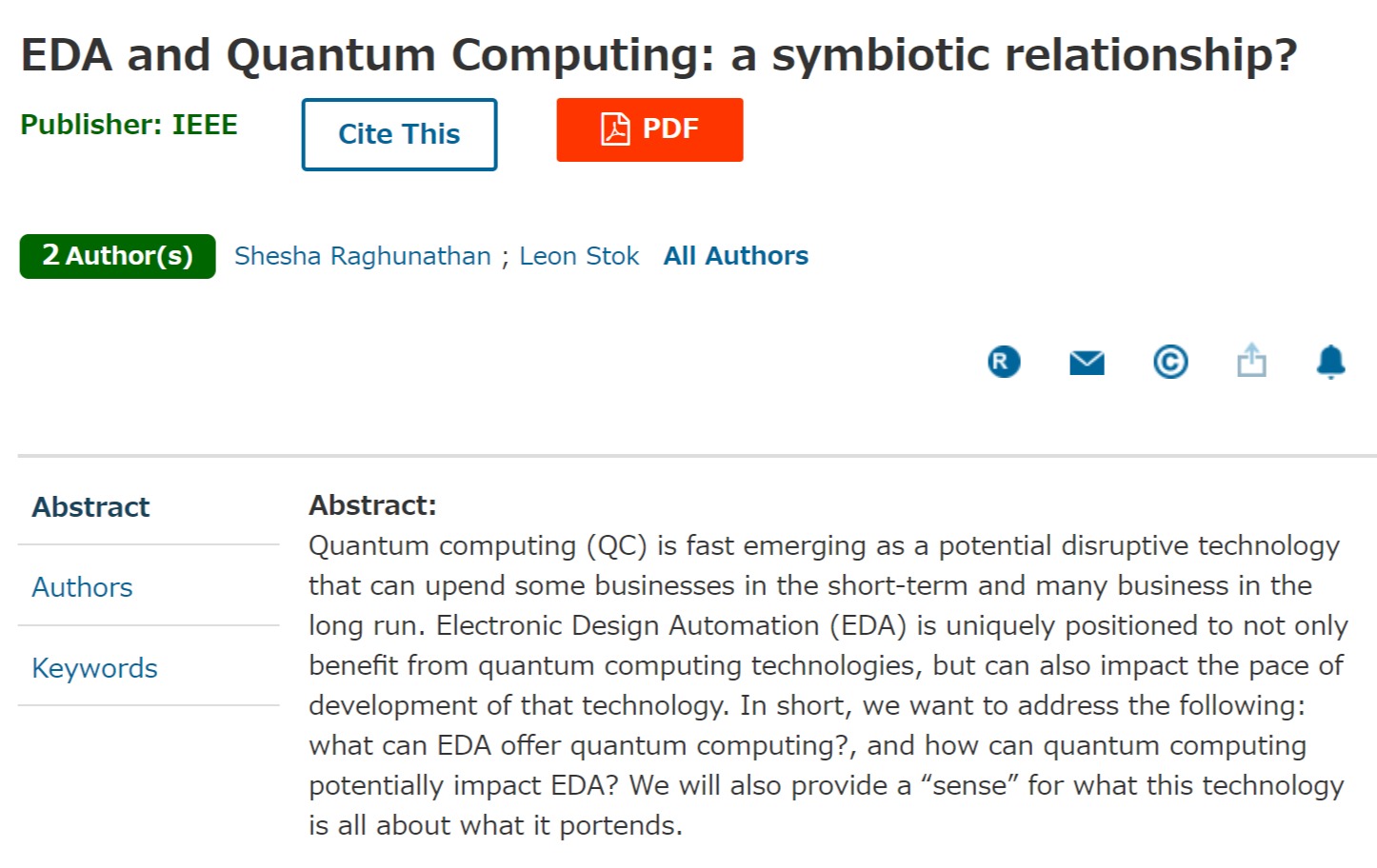 OGAWA, Tadashi on Twitter: "=> "Quantum Challenges for EDA", Leon Stok, VP EDA, IBM, Invited ...