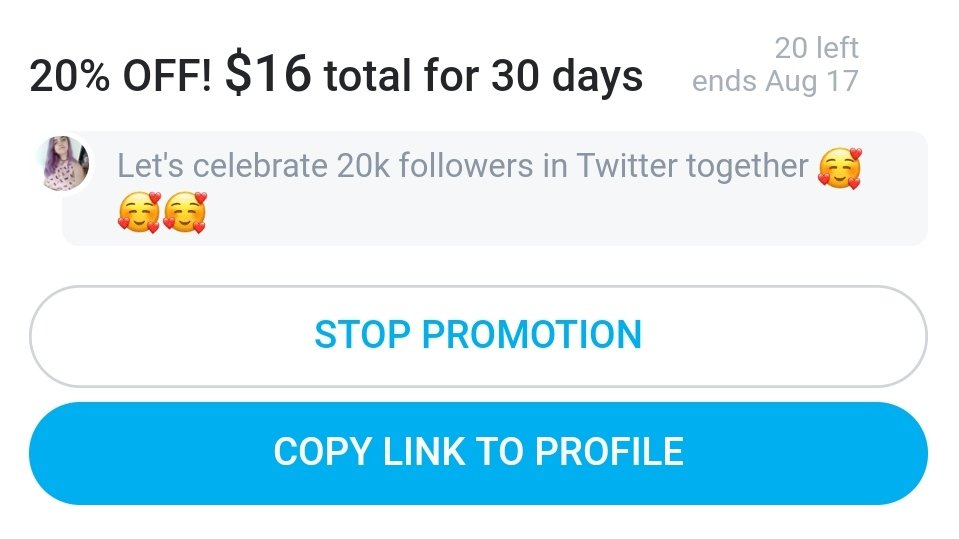 20 discounted subscriptions to celebrate 20k followers here 🥰 https://t ...