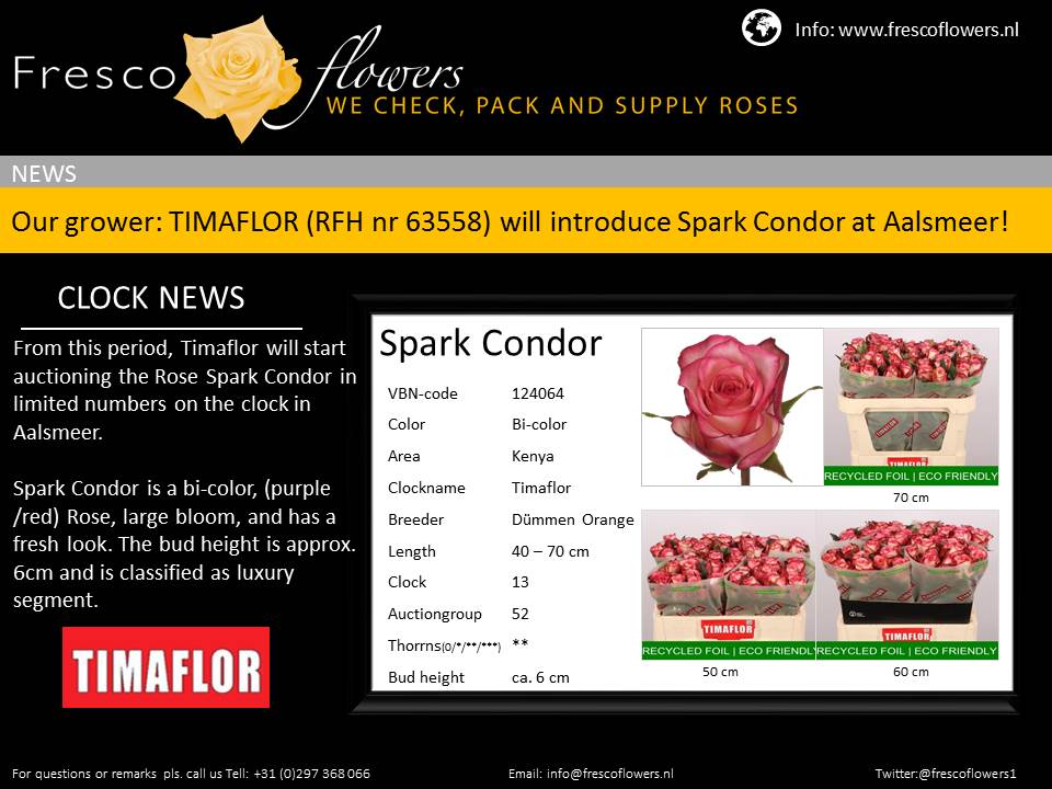 Fresco Flowers, we check, pack and supply roses