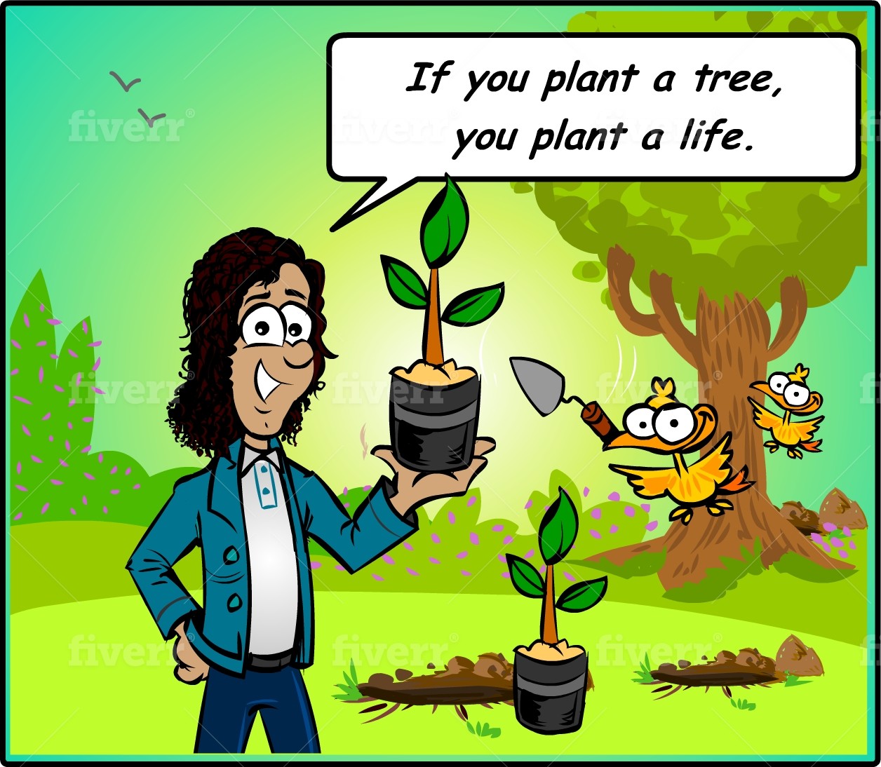 Reforestation Cartoon