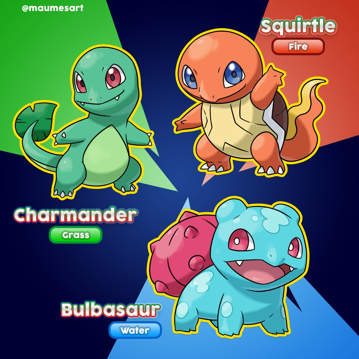 Pokemon Bulbasaur Fire Squirtle RogersBase على X: "@PhillyBeatzU I
