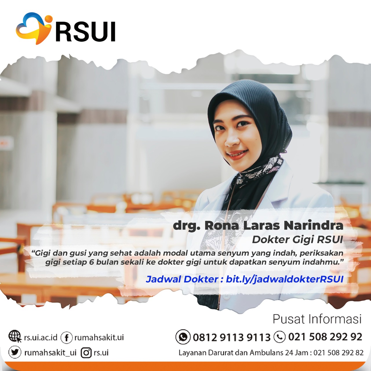 Rumah Sakit UI on Twitter: "MENGENAL LEBIH DEKAT DOKTER RSUI drg. Rona Laras Narindra - Dokter ...