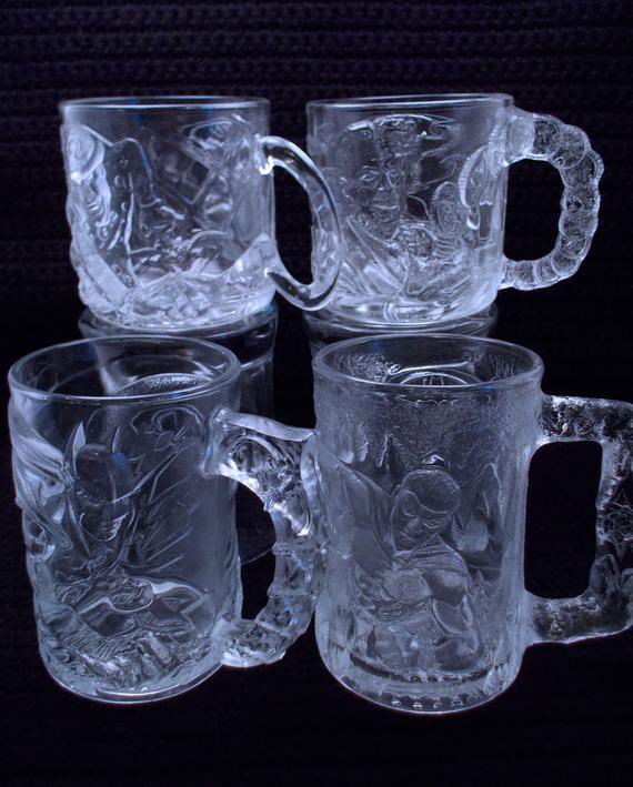 Kitchen & Dining Drinkware Made in France Superhero Mugs Pressed Glass ...