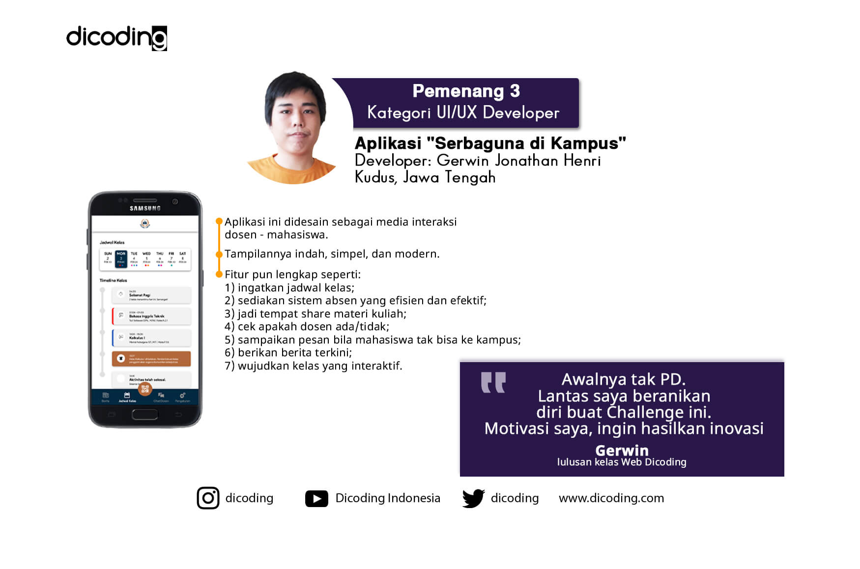 dicoding on Twitter: "Pembelajar rajin ini lulus dari 9 kelas di alur belajar Android, Web dan ...