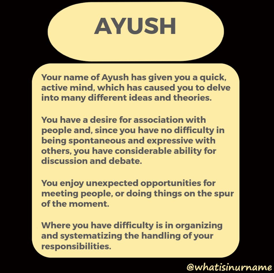 Ayush Name