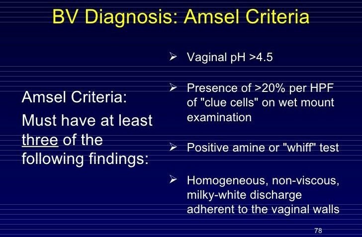 Bacterial Vaginosis Diagnosis