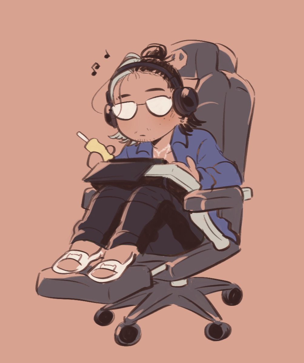 「got a gamer chair and this position is m」|andy robles-valdez 🌙のイラスト