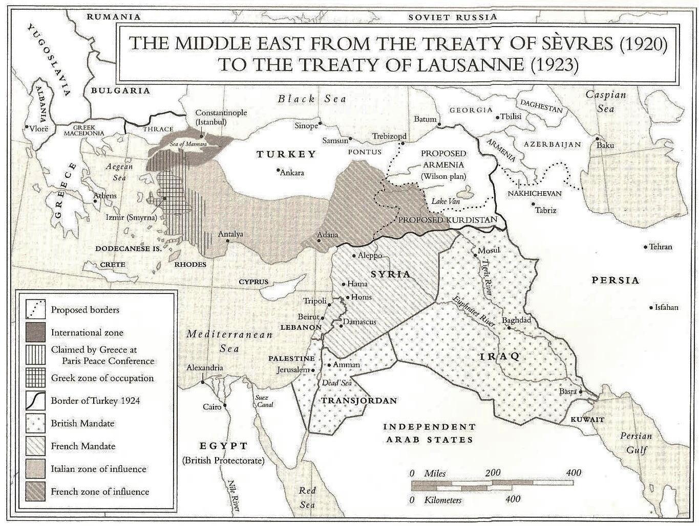 Treaty Of Sevres Map