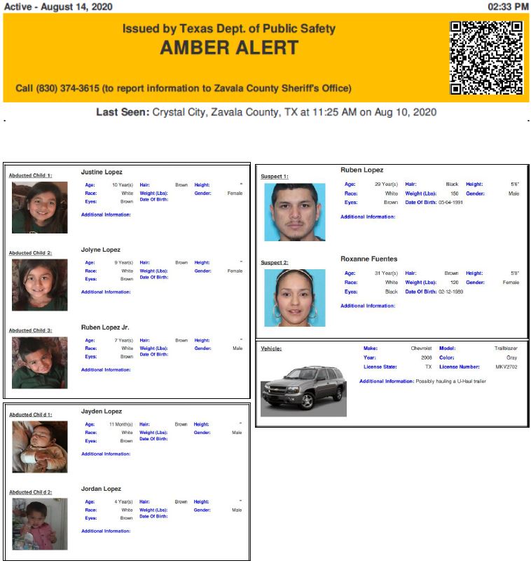 Texas Alerts On Twitter Active Amber Alert For Justine Lopez Jolyne