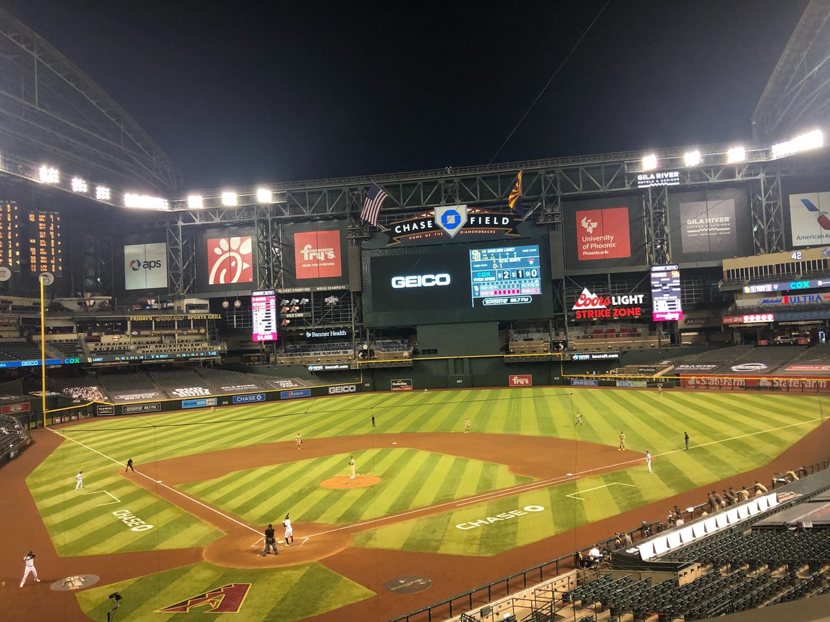 The roof is open at Chase Field tonight and it was 113 degrees at 6:40 ...