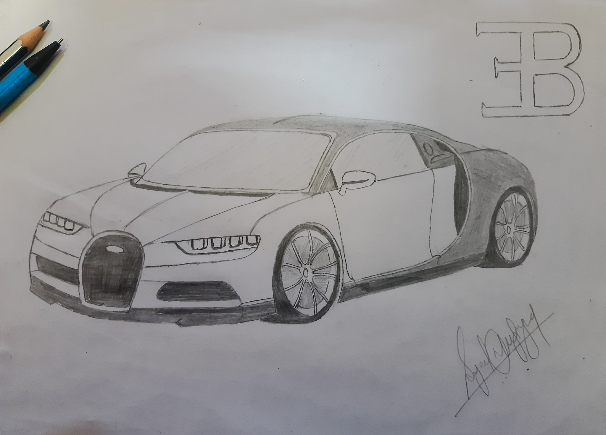 Bugatti Drawings In Pencil