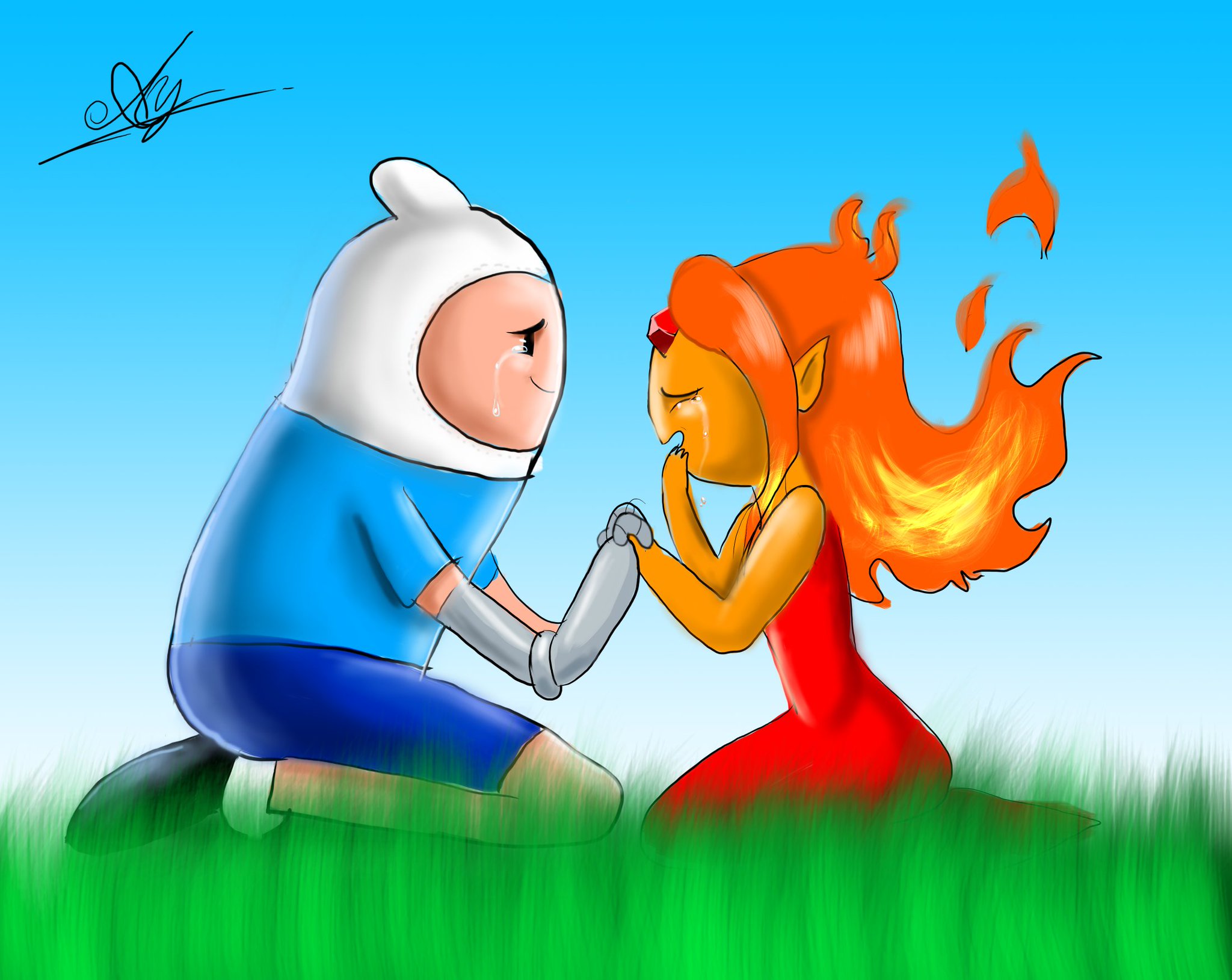Finn And Flame Princess Kiss Finn The Human CleanPNG