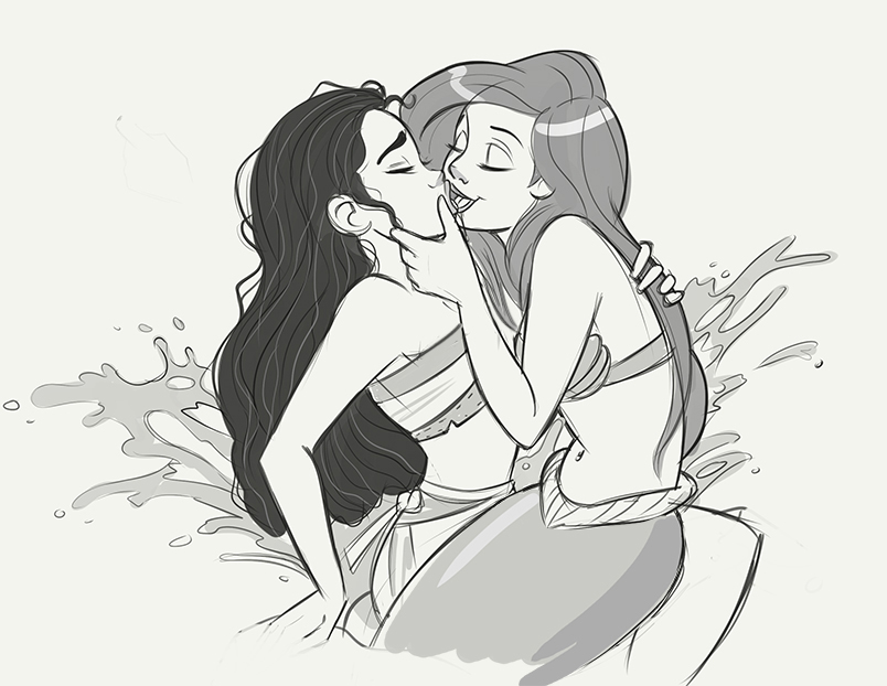 Passionate Kiss Drawing