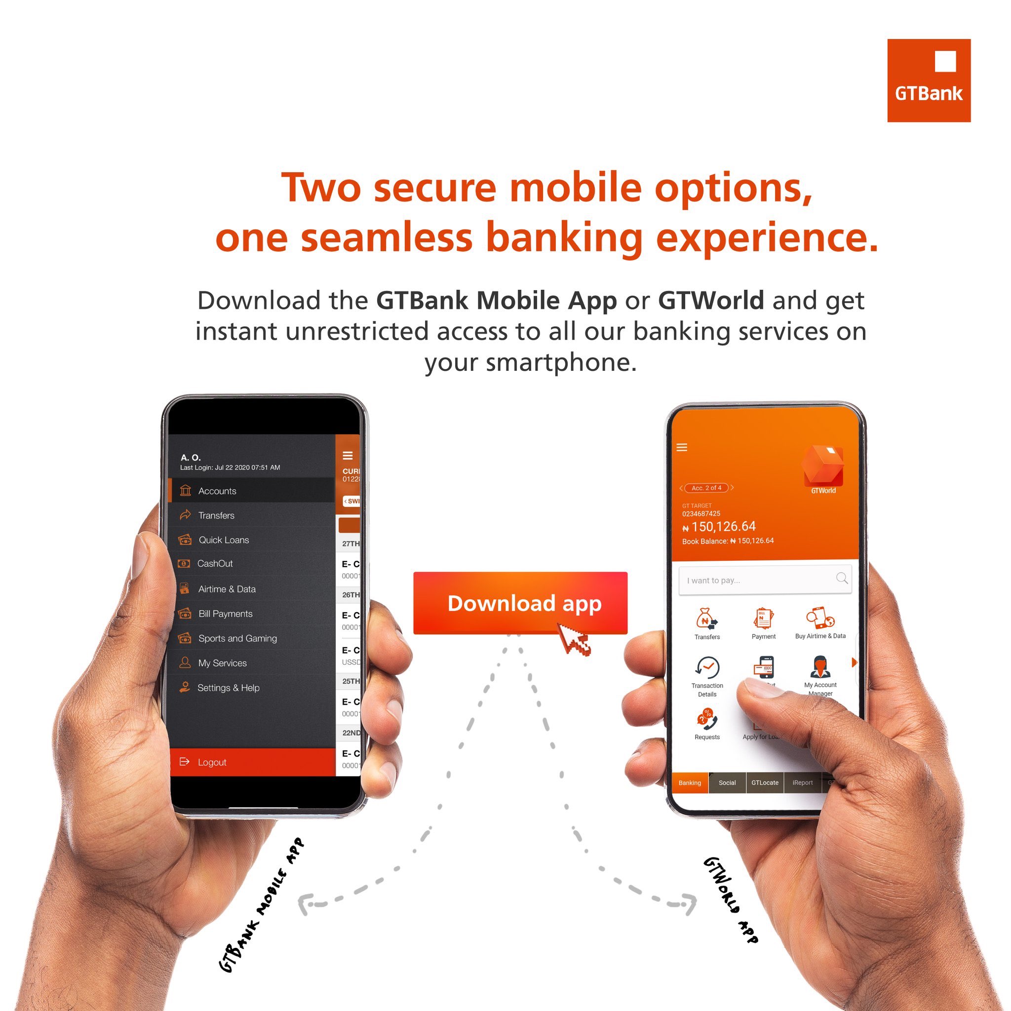 Guaranty Trust on Twitter: "Two secure mobile options, one seamless banking experience. Our ...