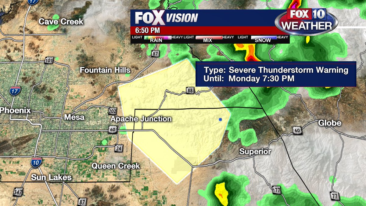 Severe thunderstorm near Apache Junction moving SW 40 MPH. Watch our ...
