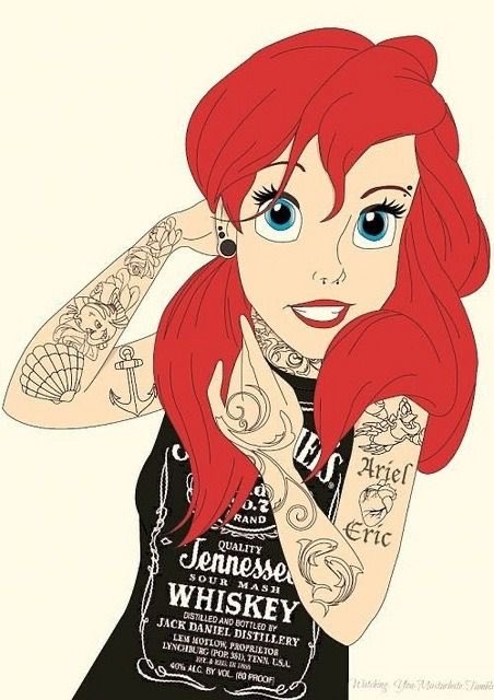 Hipster Disney Princesses Drawings