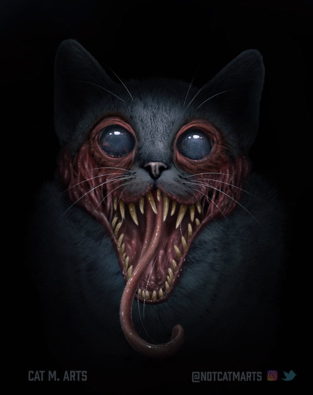 Devil Cat Drawing
